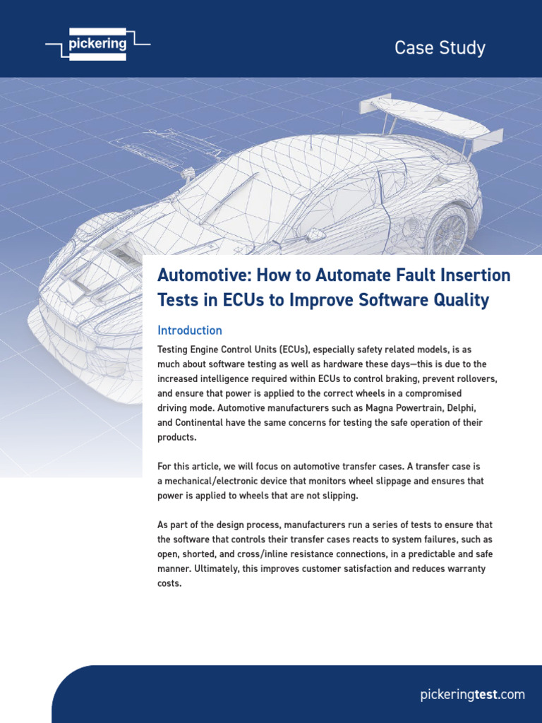 Automating Automotive Fault Insertion Tests To Improve Software | PDF ...