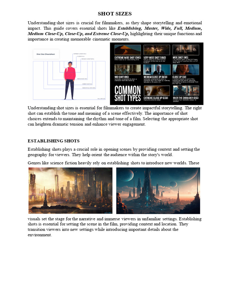 Shot Size Guide for Filmmakers | PDF | Close Up | Narrative