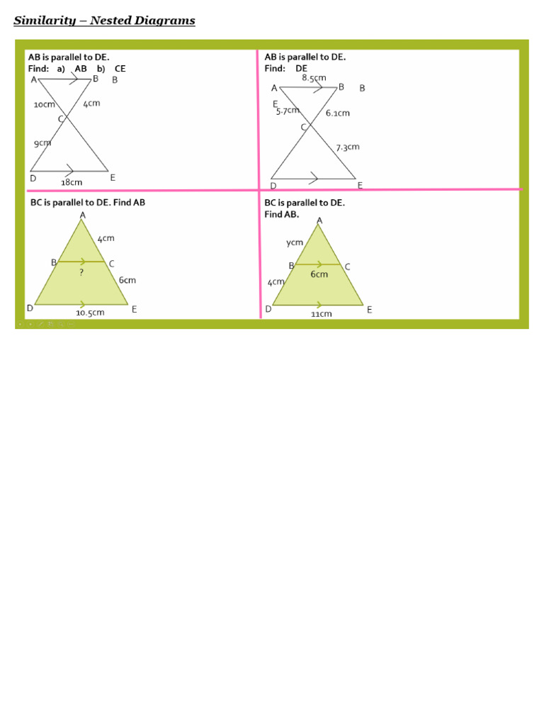 Similarity (Nested Diagrams) Worksheet | PDF