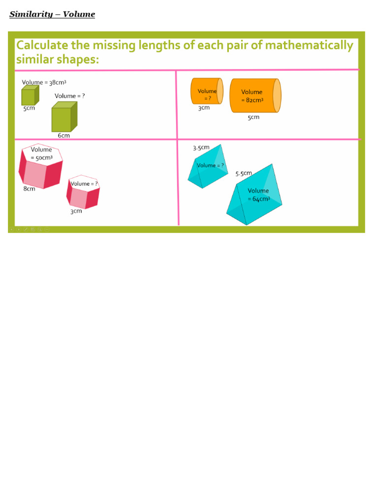 Similarity (Volume) Worksheet | PDF