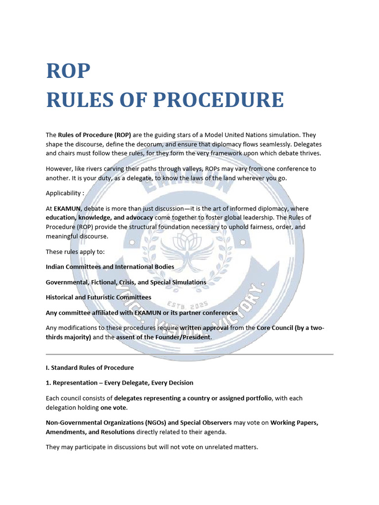 Official Rules of Procedure | PDF | Committee | Government