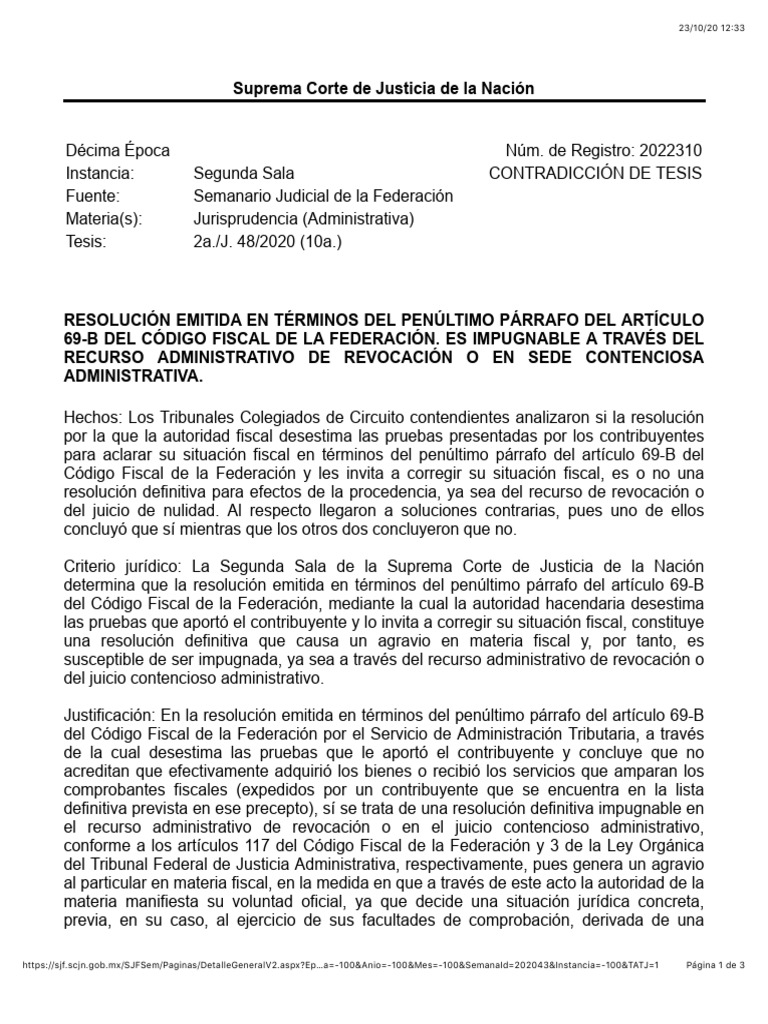 Resolución Emitida en Términos Del Penúltimo Párrafo Del Artículo 69-B ...