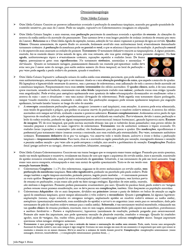 Otite Média Crônica: Tipos e Tratamentos | PDF | Especialidades médicas ...