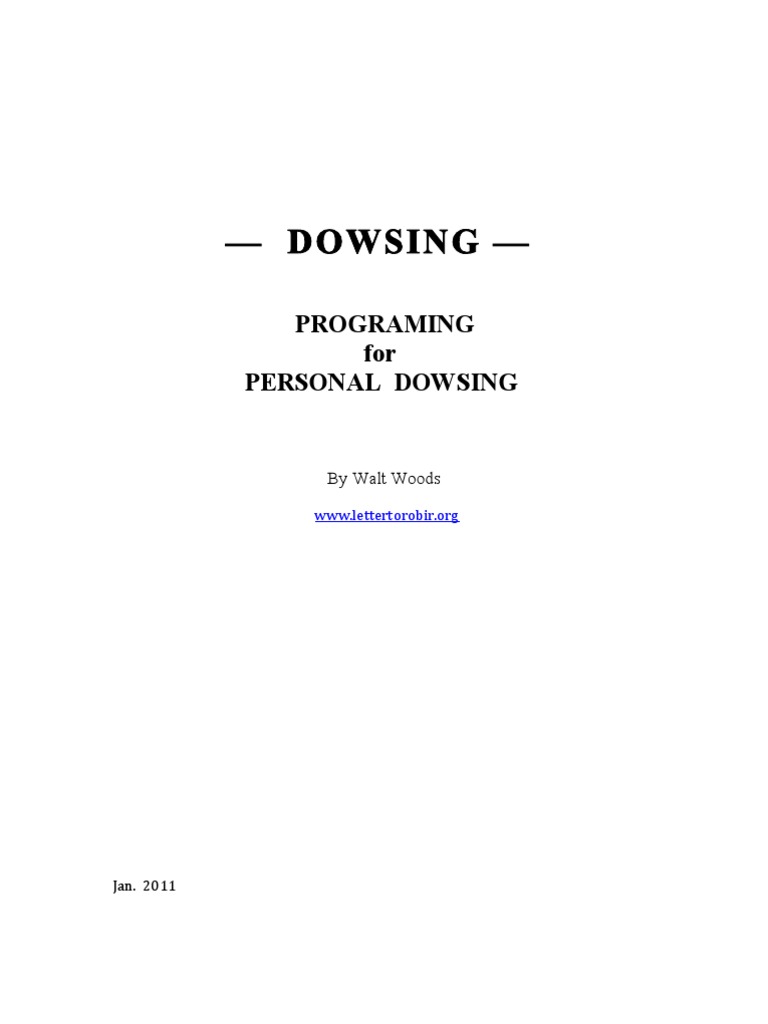 Personal Dowsing Programming Guide | PDF | Dowsing | Foods