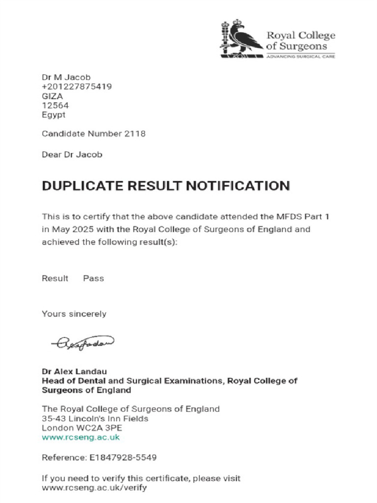 Mfds Part 1 Results Pdf