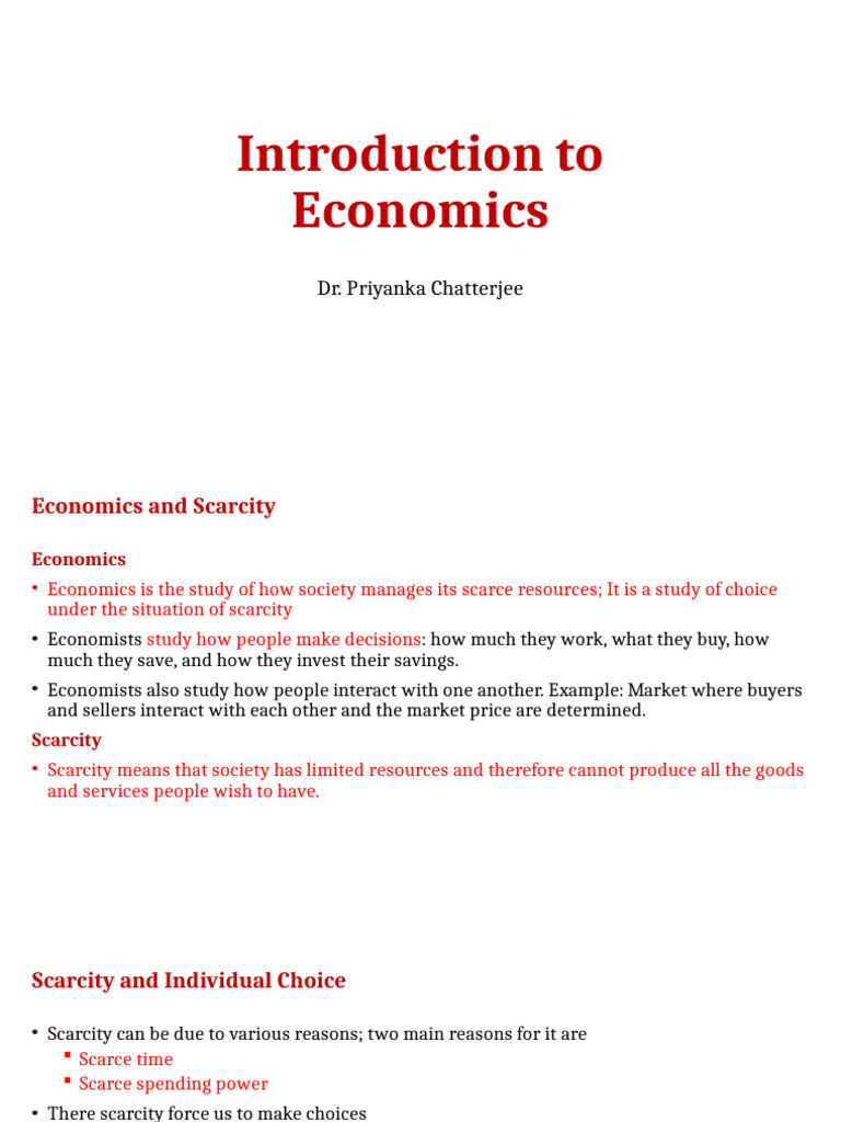 Introduction To Economics | PDF | Business Economics | Economies