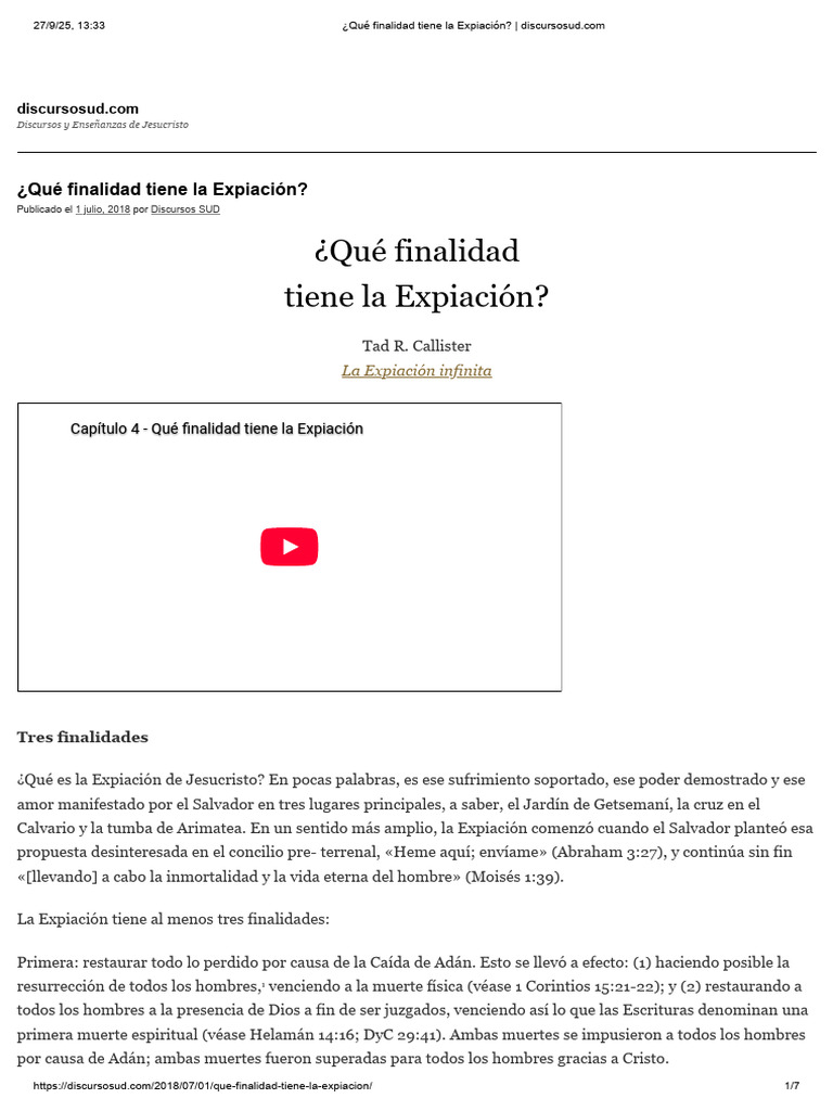 4 ¿Qué Finalidad Tiene La Expiación | PDF | Amor | Creencia religiosa y ...