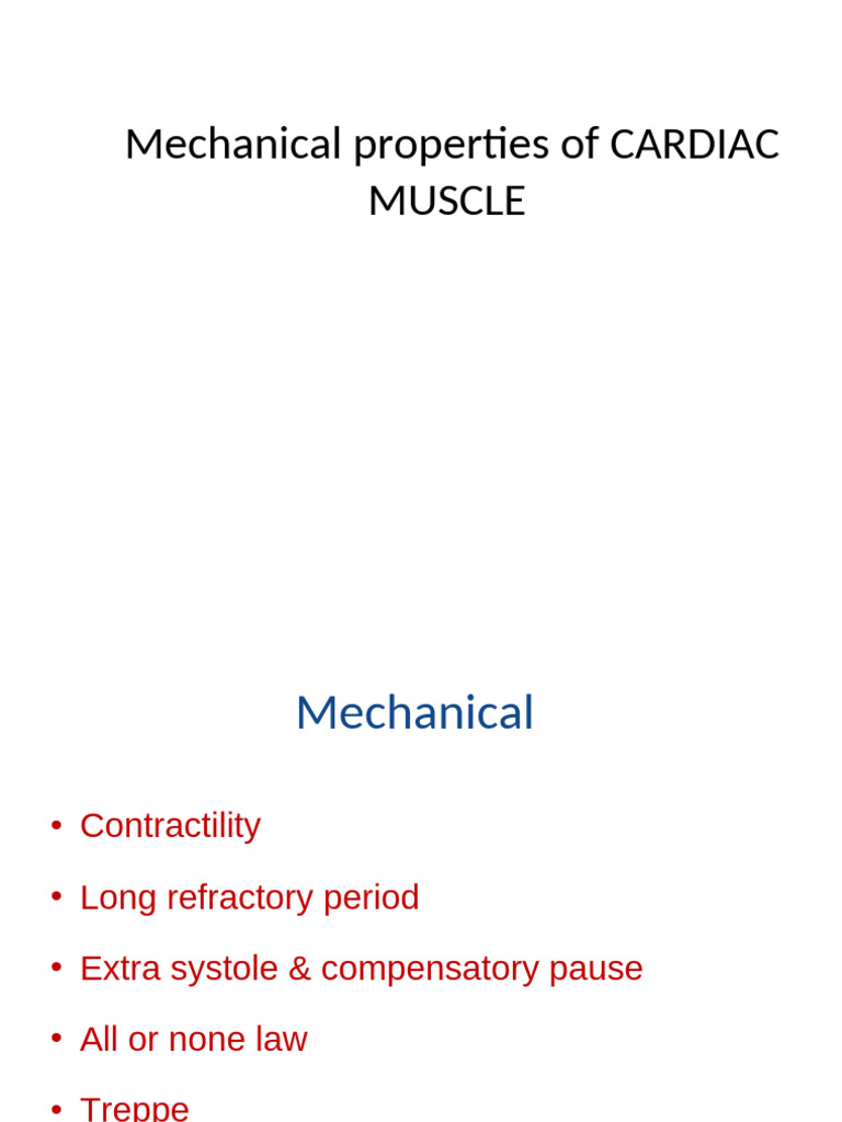 Cardiac Muscle Mechanical Properties | PDF | Muscle Contraction ...