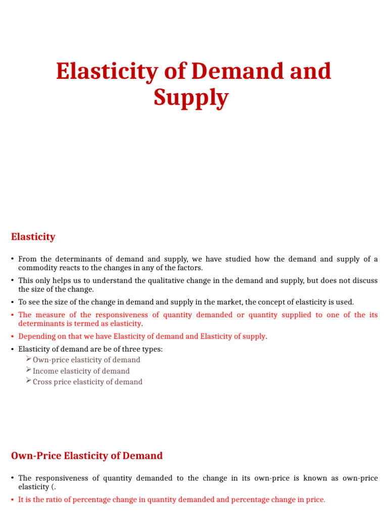 Elasticity of Demand and Supply | PDF | Demand | Elasticity (Economics)