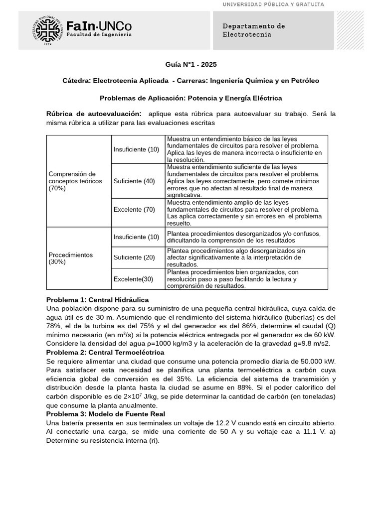 TP1 - 2025 | PDF | Resistencia Eléctrica y Conductancia | Poder (Física)
