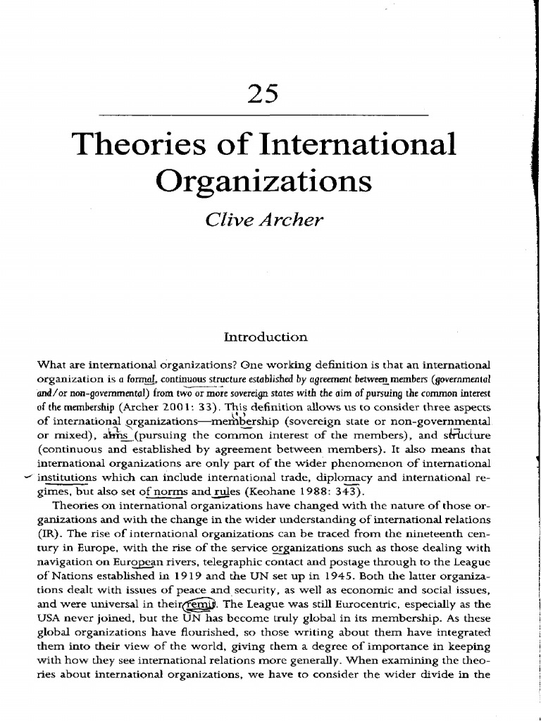 Theories of International Organizations | PDF | Liberal Arts Education ...
