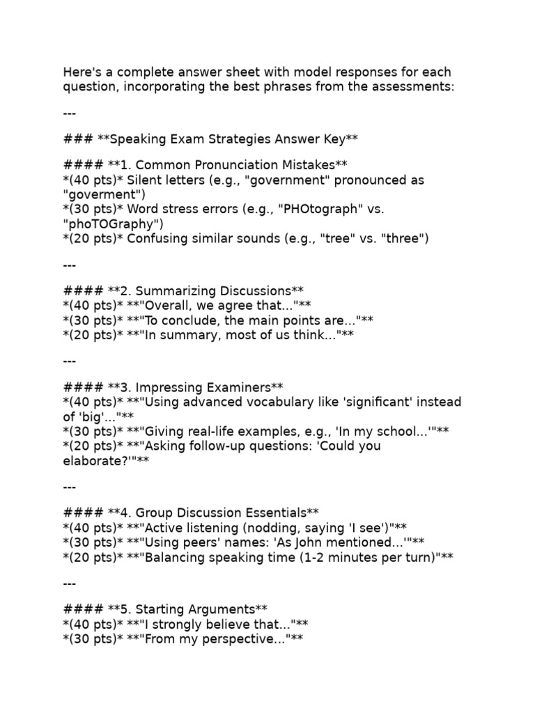 Here's A Complete Answer Sheet | PDF