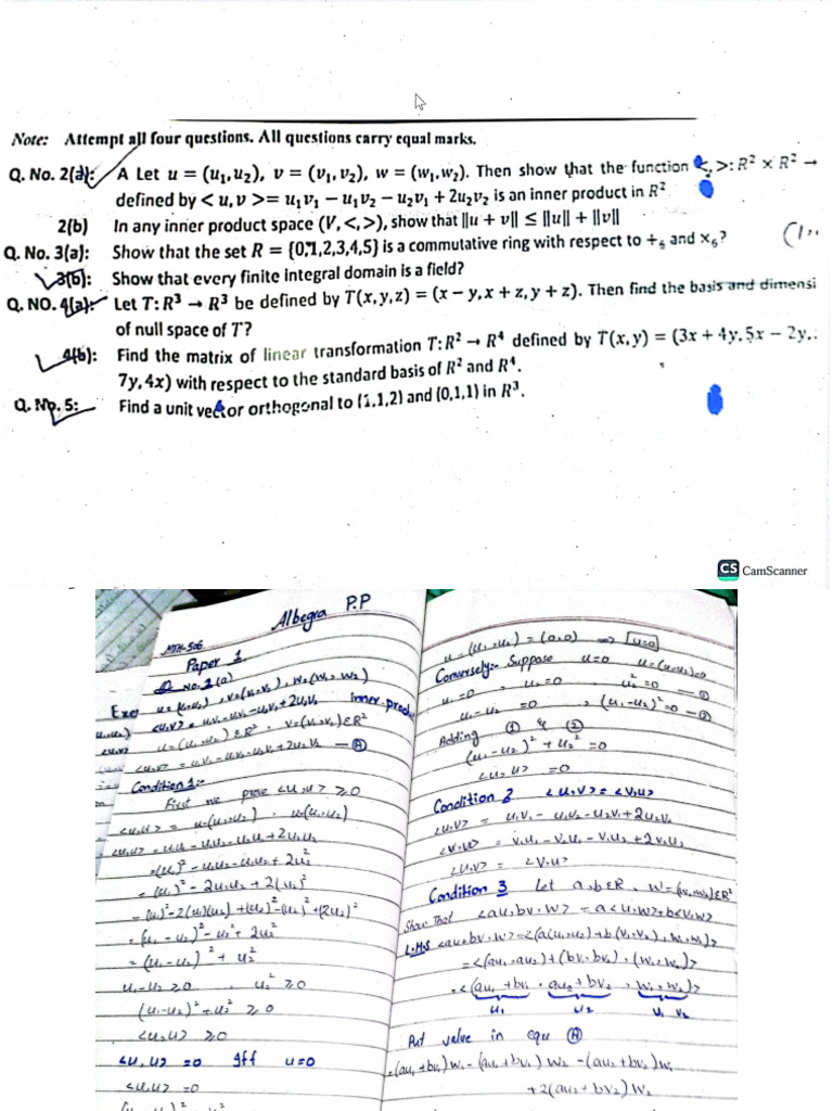 Algebra Past Papers | PDF