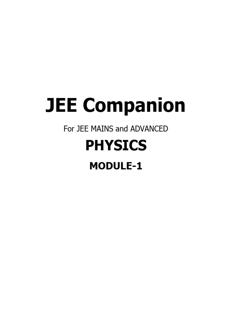 JEE Companion - Physics - Module 1 | PDF | Euclidean Vector | Space