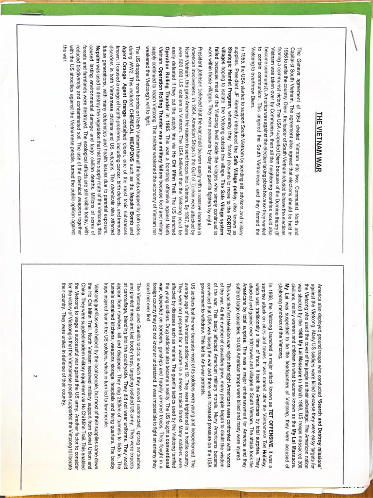 Vietnam War Essay - 052310 | PDF