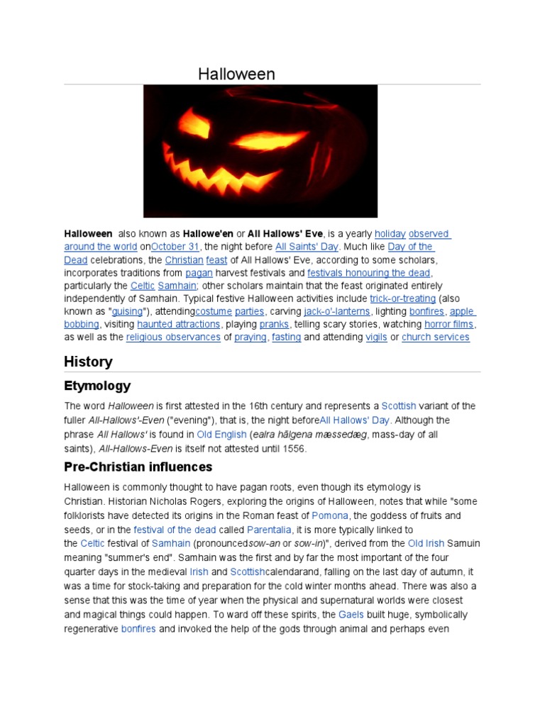 Halloween: Origins and Traditions Explained | PDF