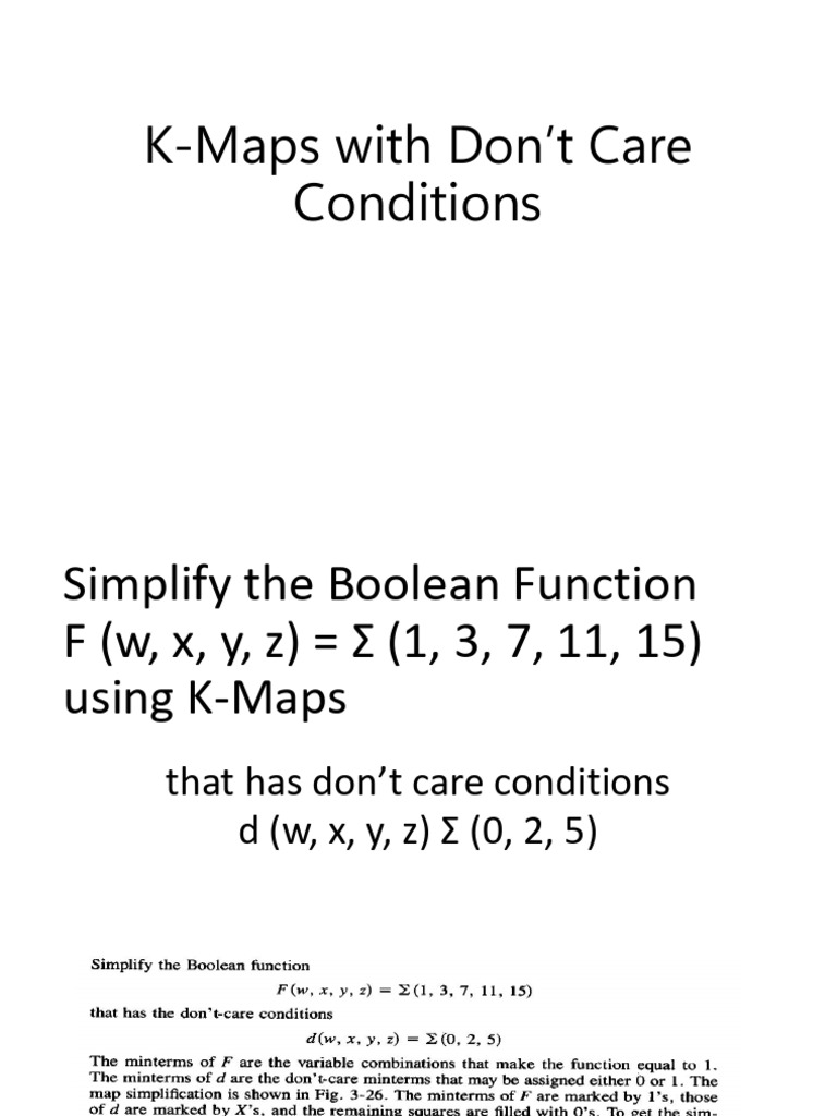 DLD K-Maps With Don't Care Conditions | PDF