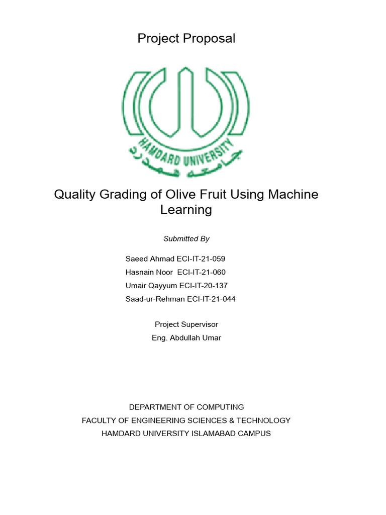 Olive Fruit Final Year Project Purposal (Final) | PDF | Machine ...