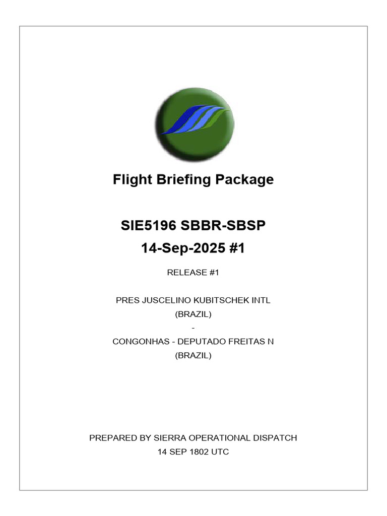 SIE5196 SBBR-SBSP (14-Sep-2025) #1 | PDF