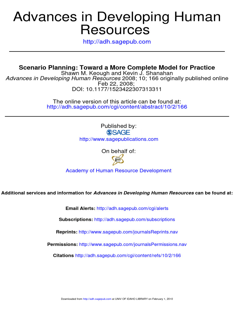 Scenario Planning Toward A More Complete | PDF | Scenario Planning ...