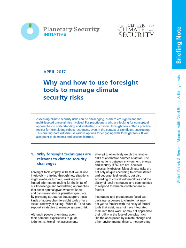 PB Why and How To Use Foresight Tools | PDF | Risk | Securities