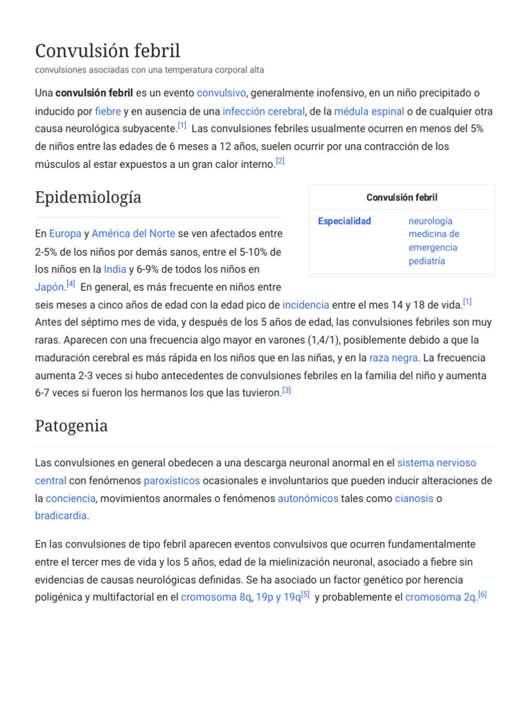 Convulsiones Febriles en Niños: Causas y Datos | PDF | Enfermedades y ...