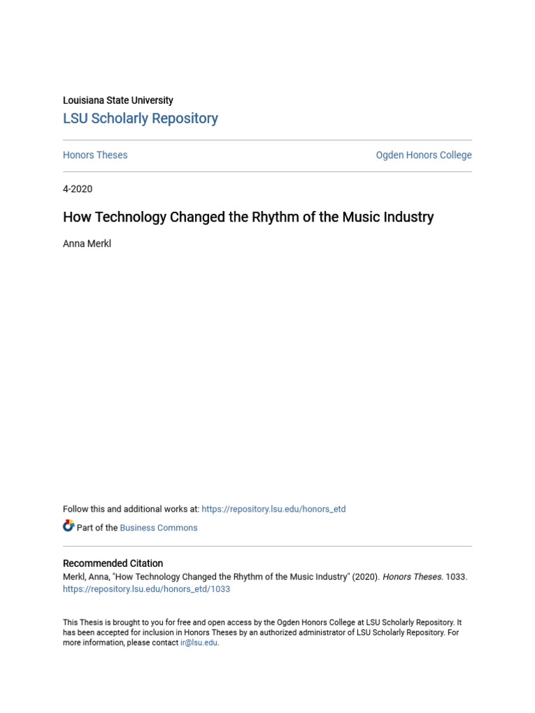 How Technology Changed The Rhythm of The Music Industry | PDF | Compact ...