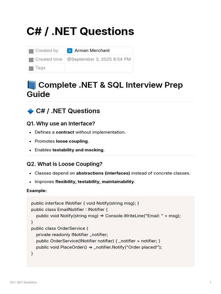 C3 :.NET Questions | PDF | Language Integrated Query | Information Retrieval