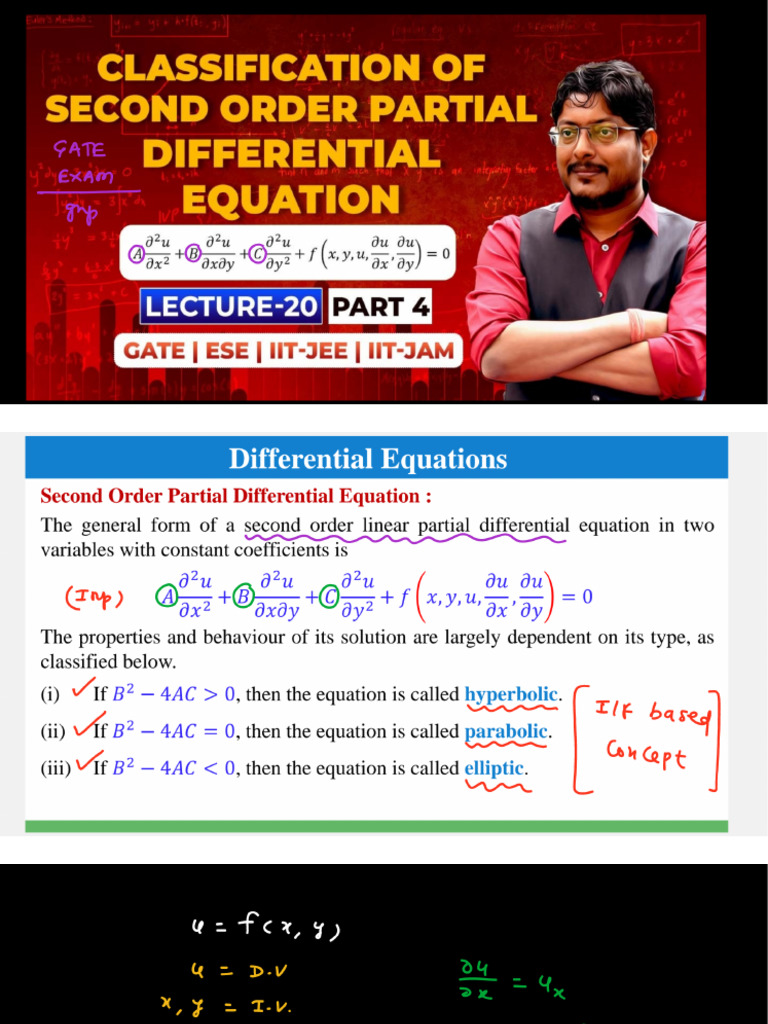 L20 Classification of 2nd Order Partial Differential Equation (Part-04) - Engineering Maths | PDF