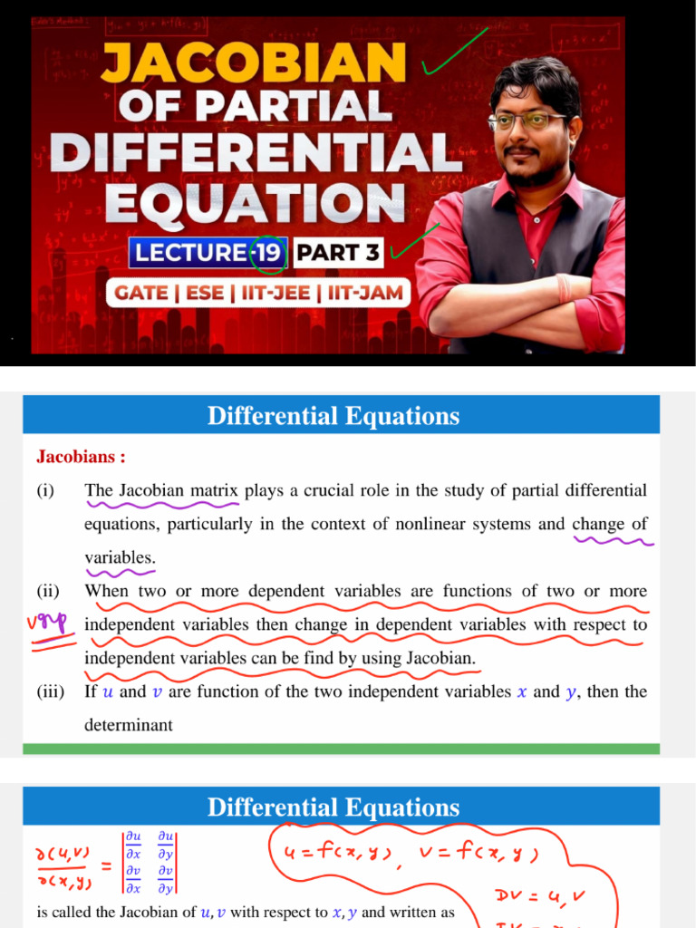 L19 JACOBIAN of Partial Differential Equation (Part-03) Engineering ...