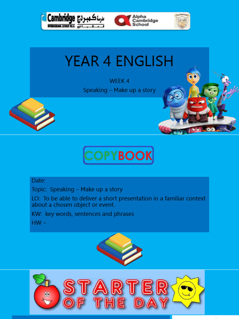 Term 1 Week 4 Speaking - Make Up A Story | PDF