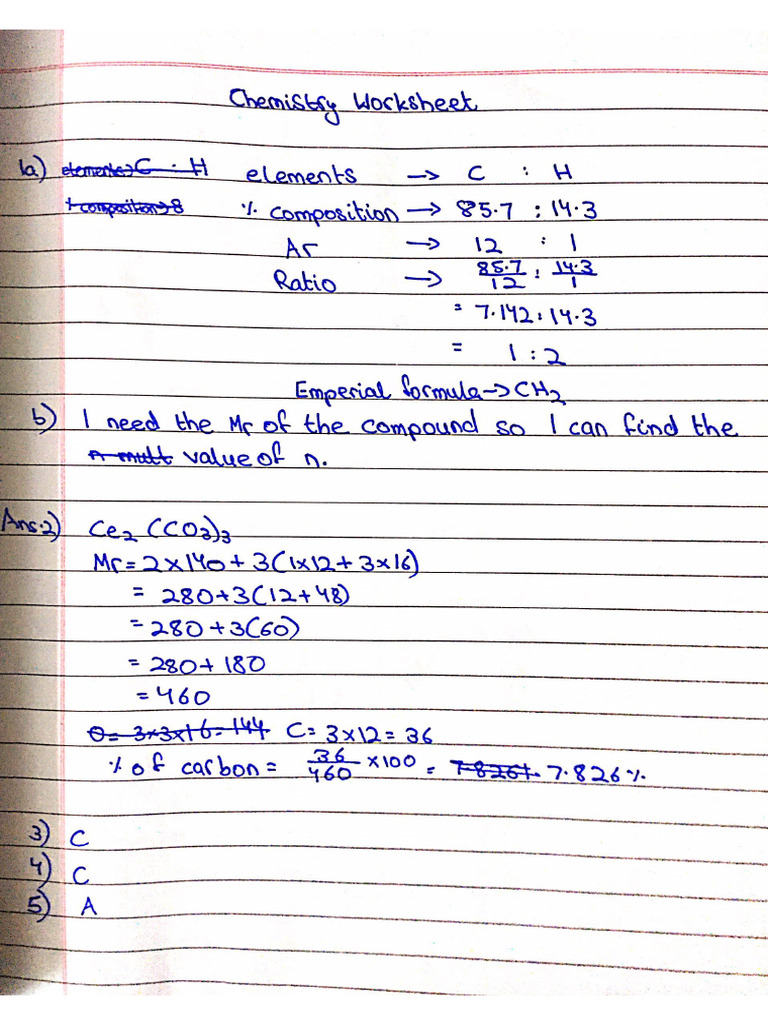 Chem Worksheet | PDF