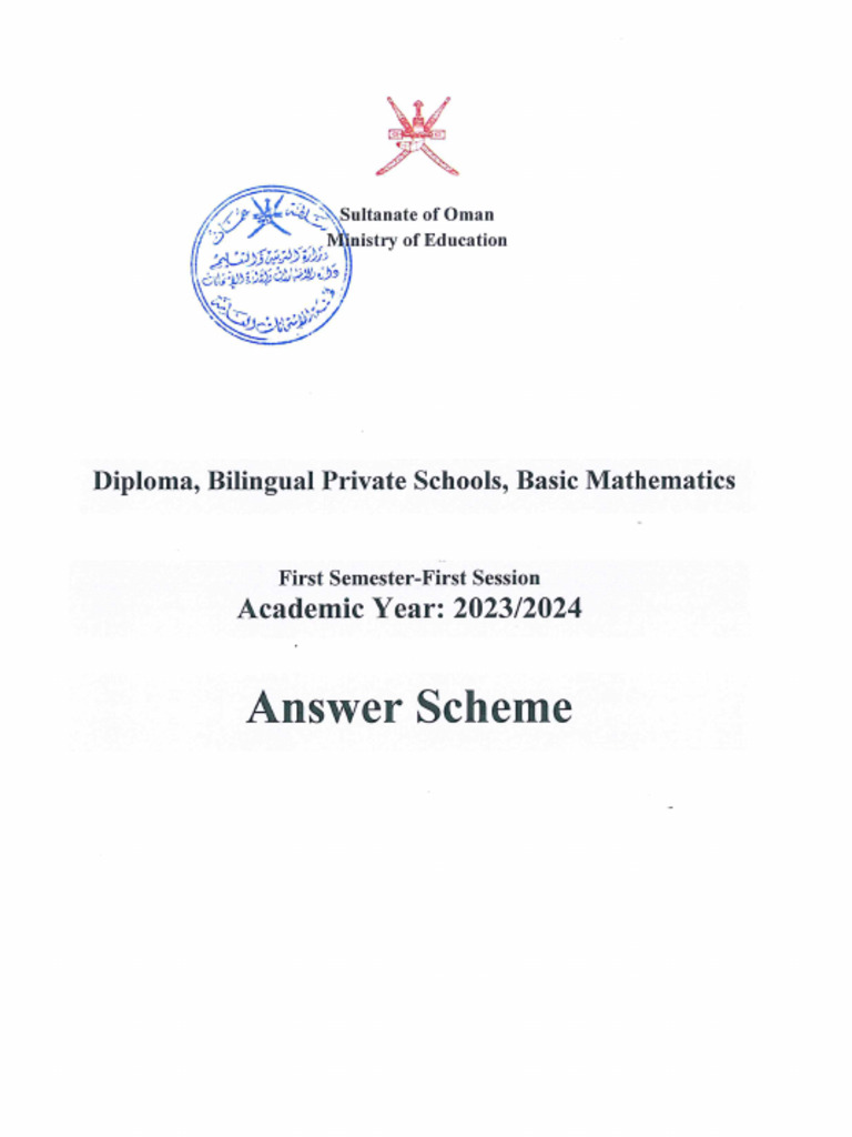 Basic Mathematics Answer Scheme 2023/24 | PDF | Logarithm | Exponential ...