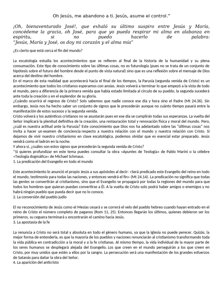 Oh Jesús | PDF | Segundo advenimiento | Jesús