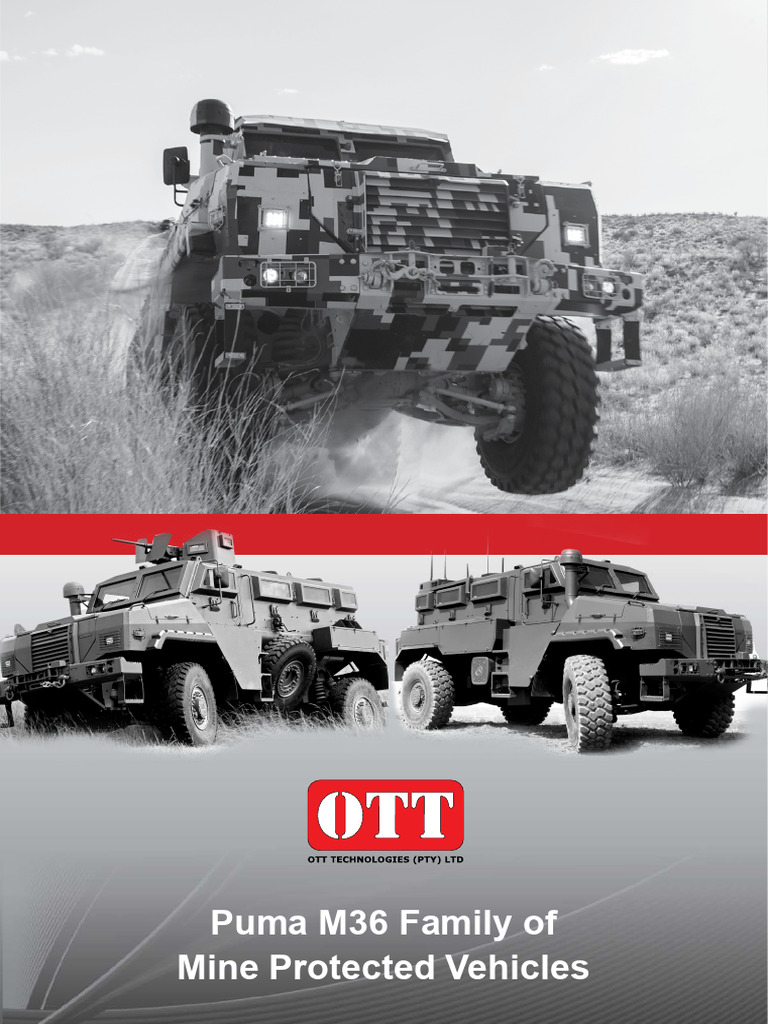 Puma M36 Mine Protected Vehicles Overview | PDF | Four Wheel Drive | Brake