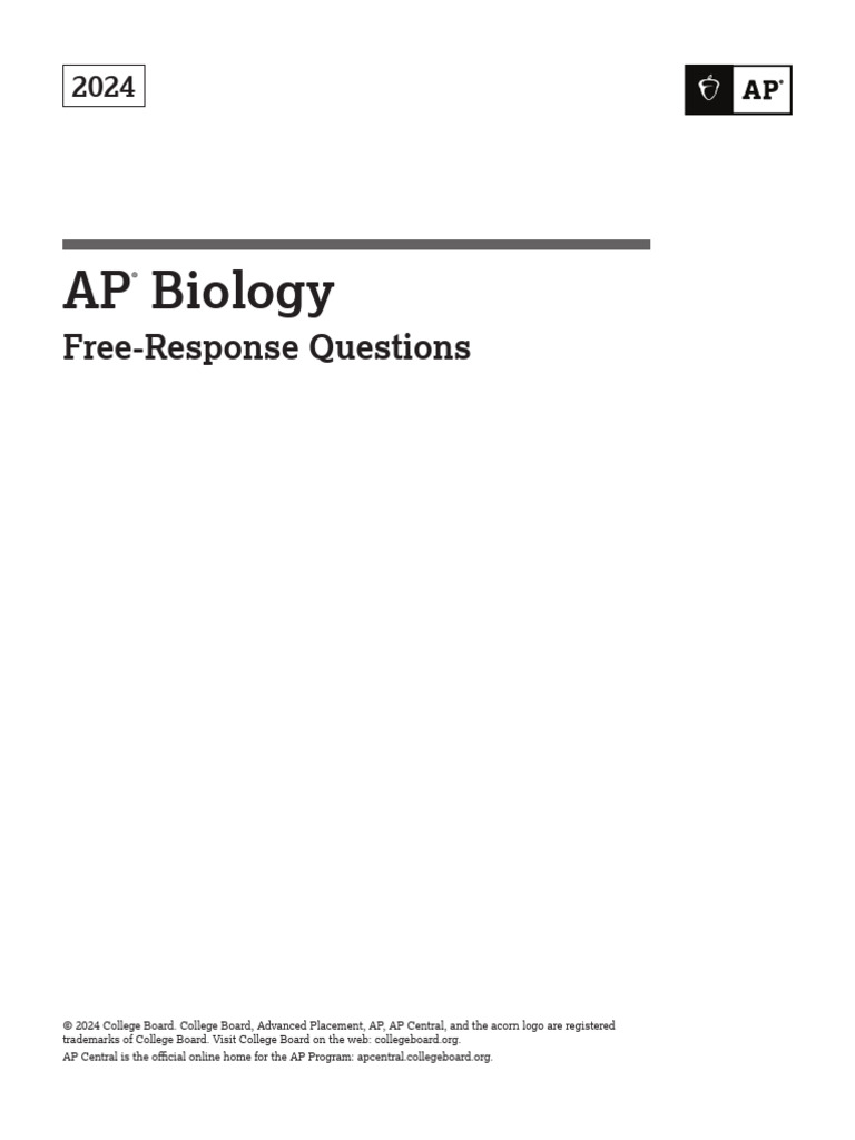AP Biology 2024 Free-Response Guide | PDF | Translation (Biology ...