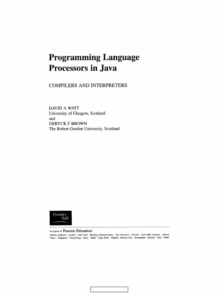 Programming Language Processors in Java - Compilers and Interpreters ...