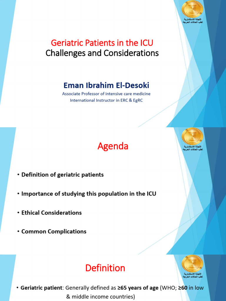 Geriatric ICU Patients: Challenges & Care | PDF | Geriatrics | Medical ...