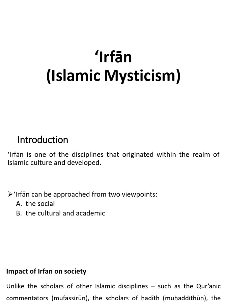 Understanding Islamic Mysticism: ‘Irfān | PDF | Tawhid | Sharia