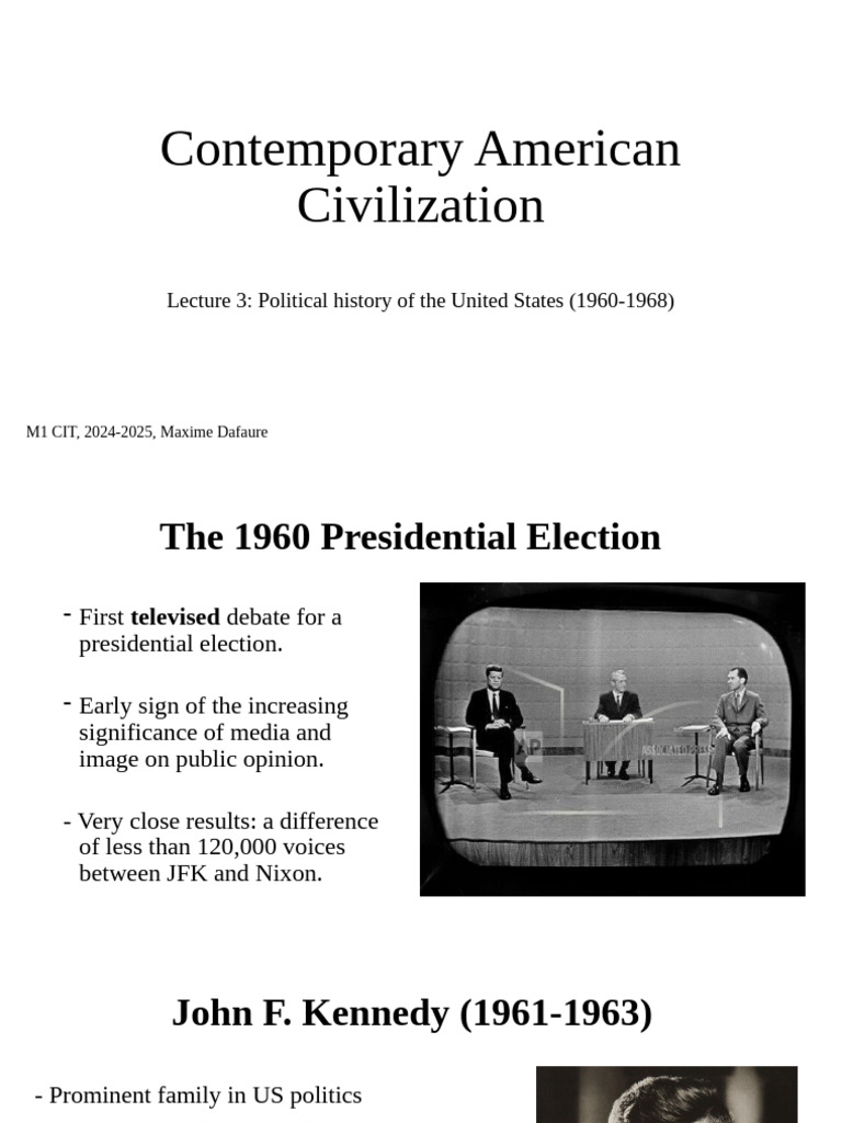 US Political History: 1960-1968 Overview | PDF | John F. Kennedy ...