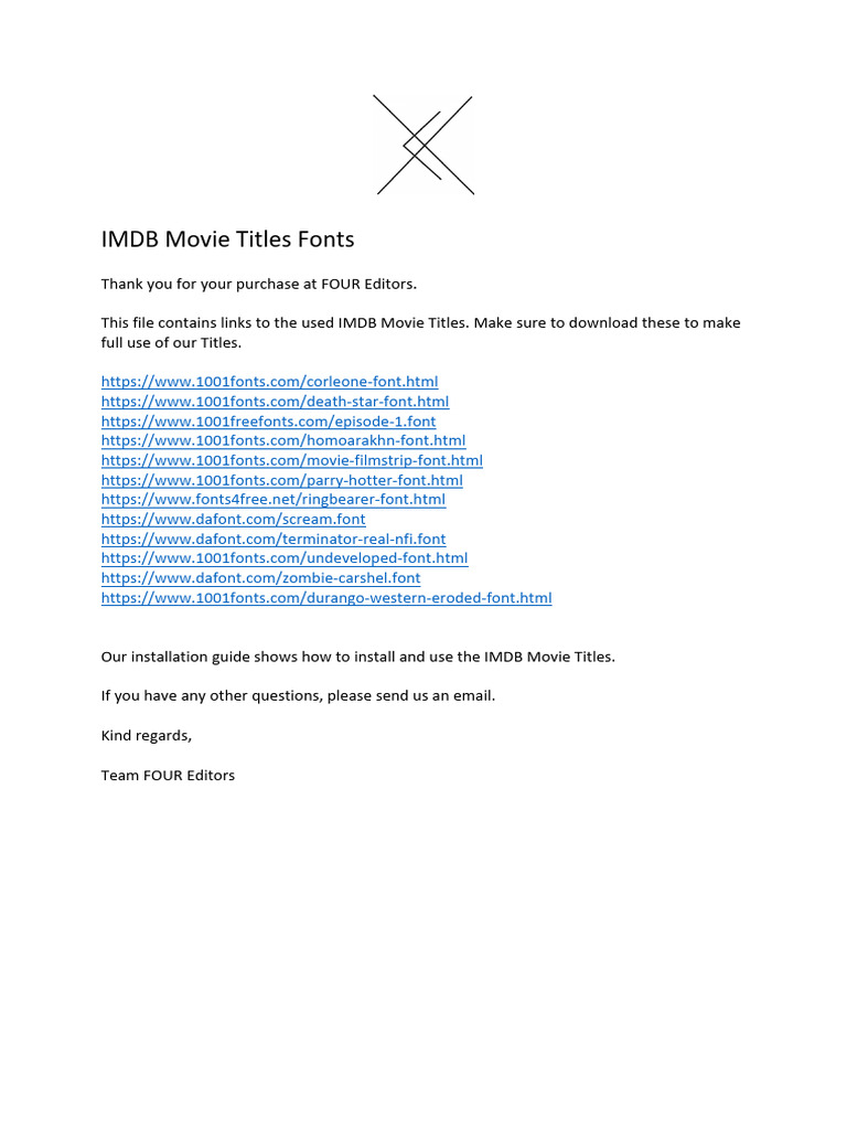 IMDB Movie Titles Font Links | PDF