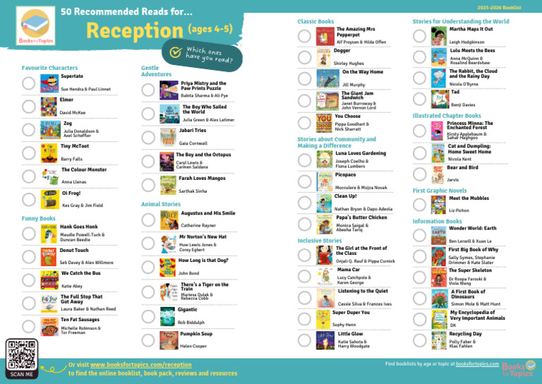 2025 Checklist 50 Best Books Reception | PDF | British Children's ...