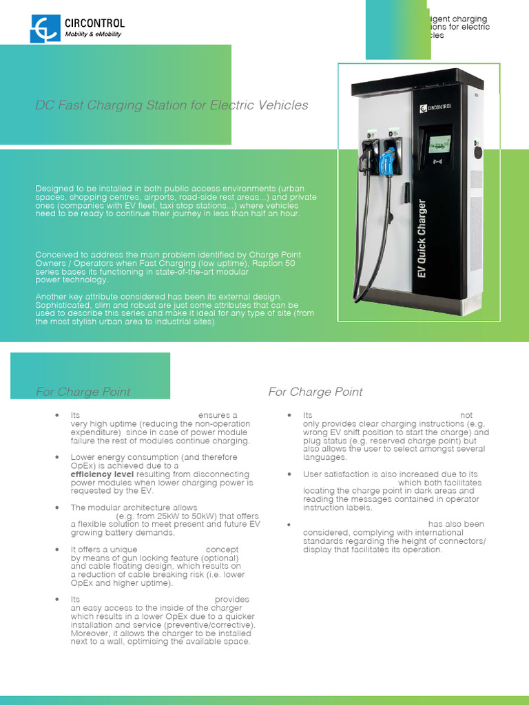 Raption 50 DC Fast Charging Station | PDF | Alternating Current | Power ...