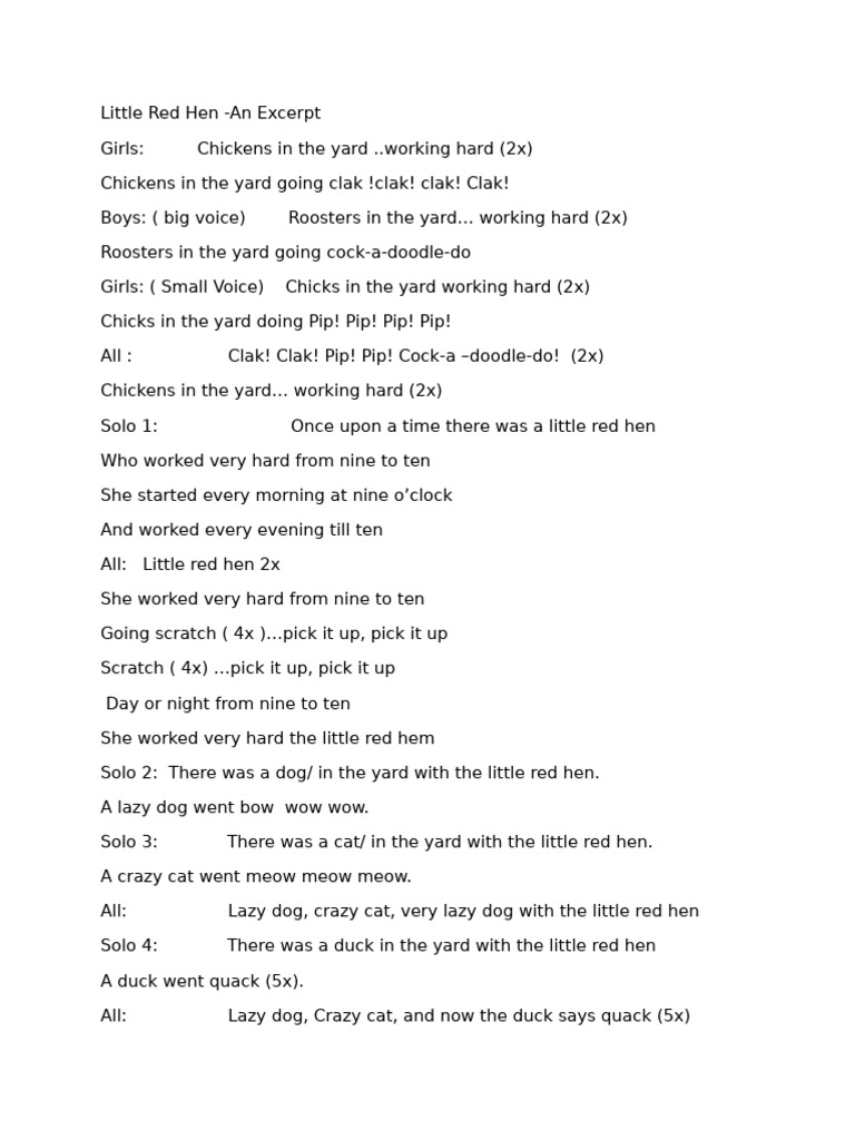 Little Red Hen | PDF