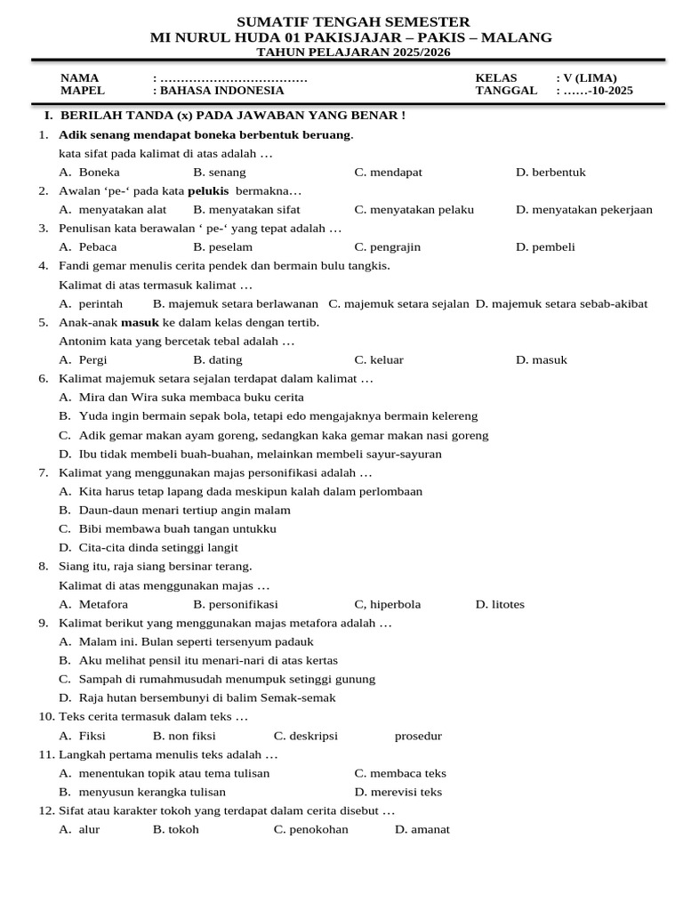 Sts Bhs Indonesia | PDF