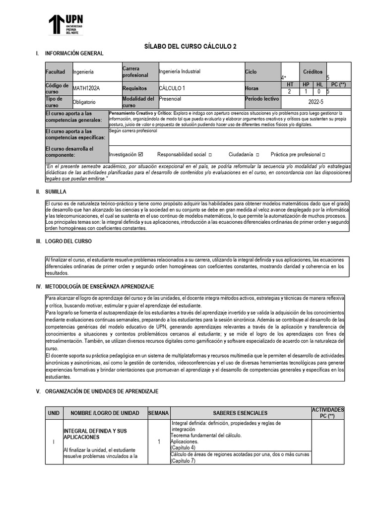 222534 Math 1202 A | PDF | Integral | Ecuaciones