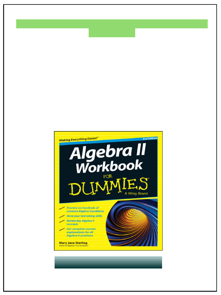 Algebra II Workbook For Dummies 2nd Edition Sterling Available All ...