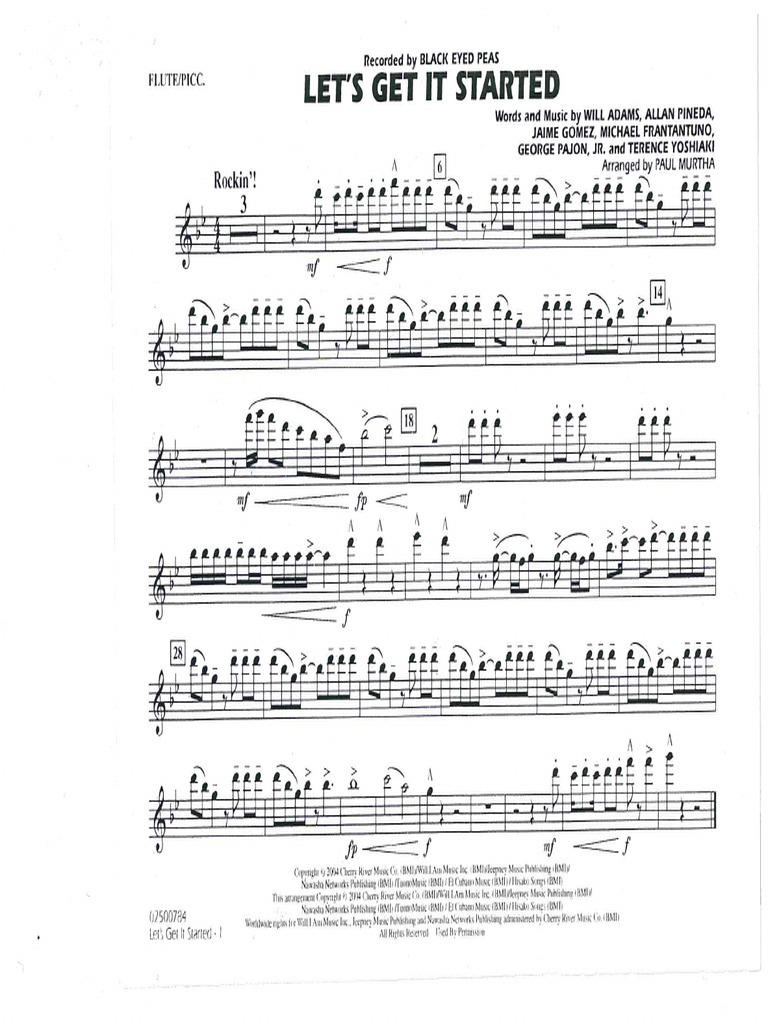 Lets Get It Started Flute | PDF