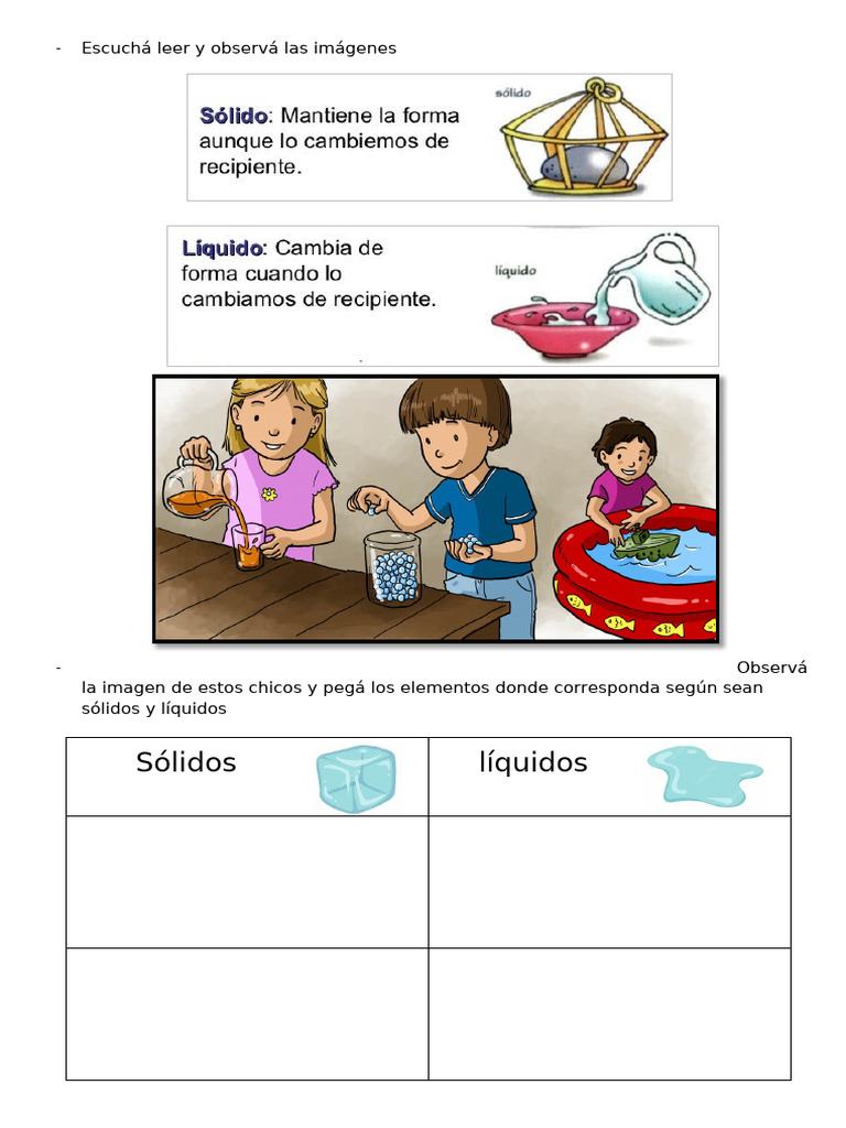 Sólidos y Líquidos y Gaseosa | PDF
