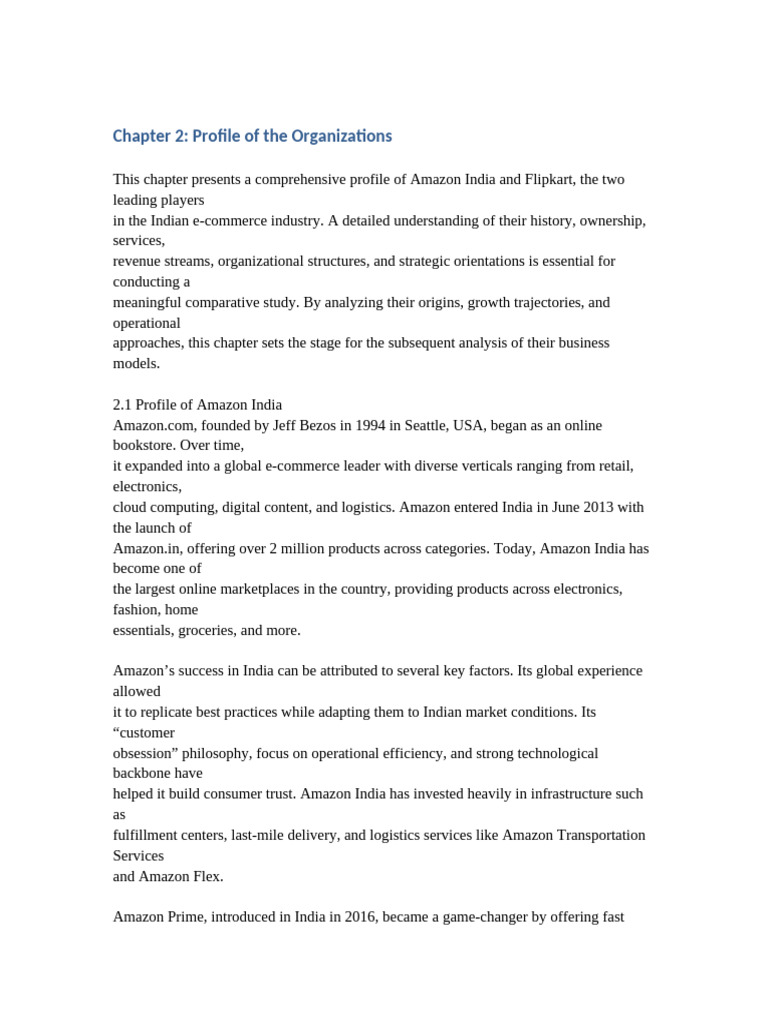 Amazon vs Flipkart: E-commerce Profiles | PDF | Economies | Business